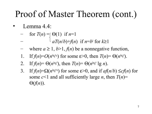 Proof master theorem | PPT