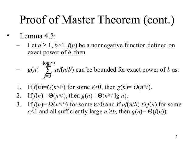 Proof Master Theorem