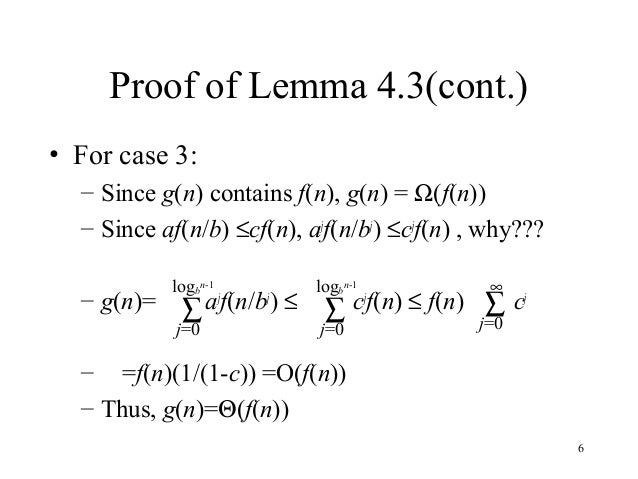 Proof Master Theorem