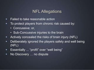 Proof: Traumatic Brain Injury, Damages, NFL | PPT