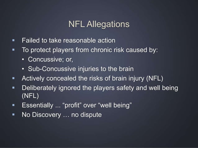 Proof: Traumatic Brain Injury, Damages, NFL | PPT