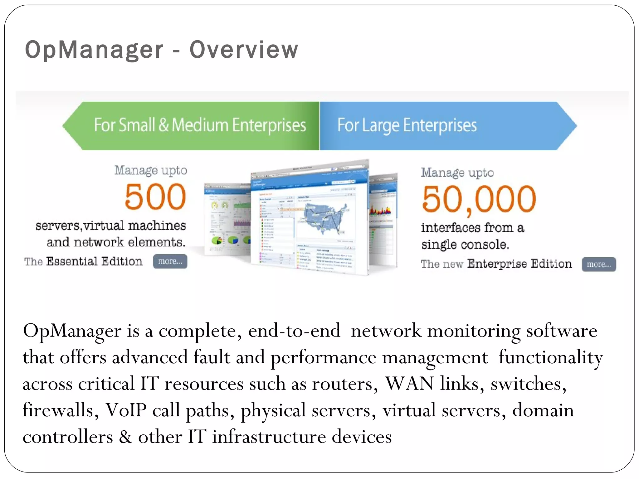 Proof of Concept Guide for ManageEngine OpManager | PPT