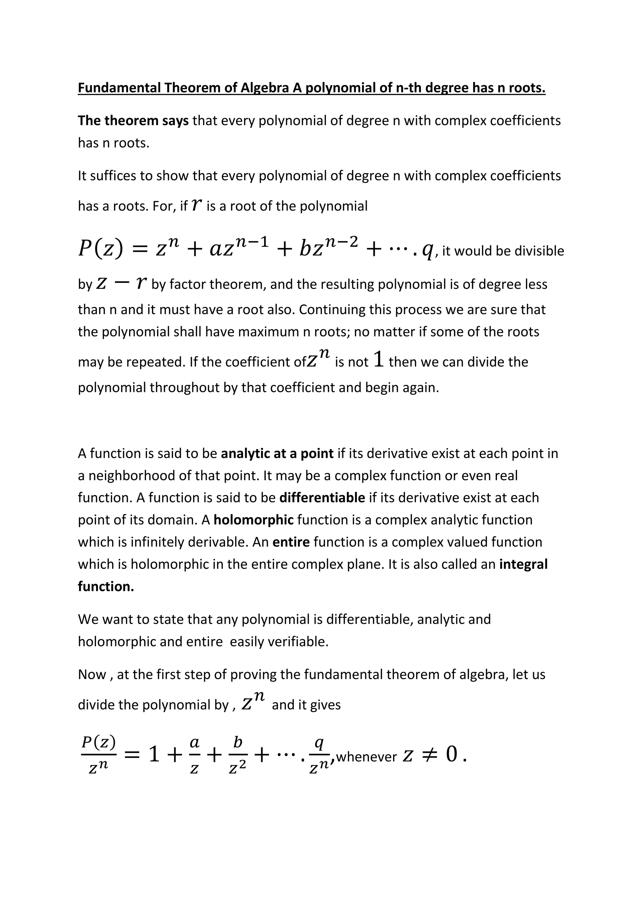 Proof of Fundamental theorem of algebra even for class 11 student.pdf