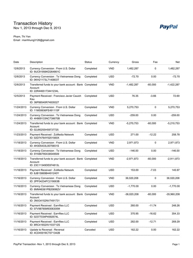 Proof of payment | PDF