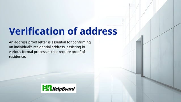 Proof of Residency Letter, Address Proof Letter | PPT
