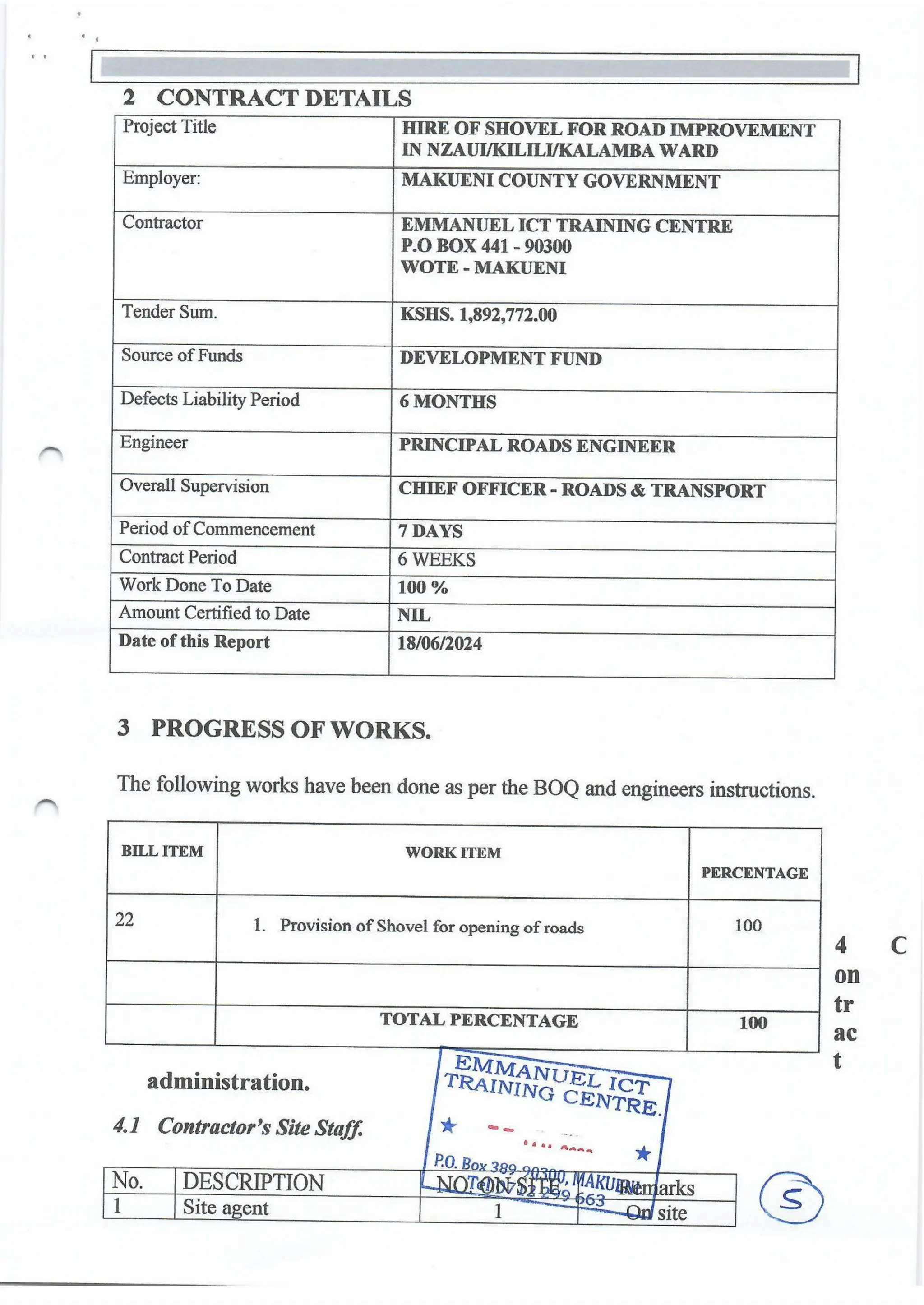 proof of works certificate of completion | PDF