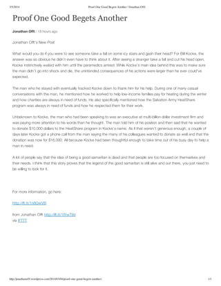 Proof One Good Begets Another | PDF | First Aid | Injuries