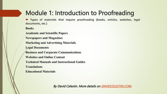 Proofreading- Basics to Artificial Intelligence Integration - Presentation:Slides:PPT - David ...