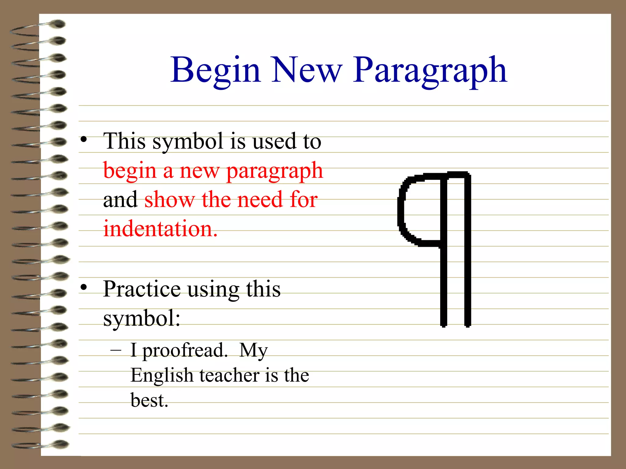 Proofreading and Editing Symbols | PPT