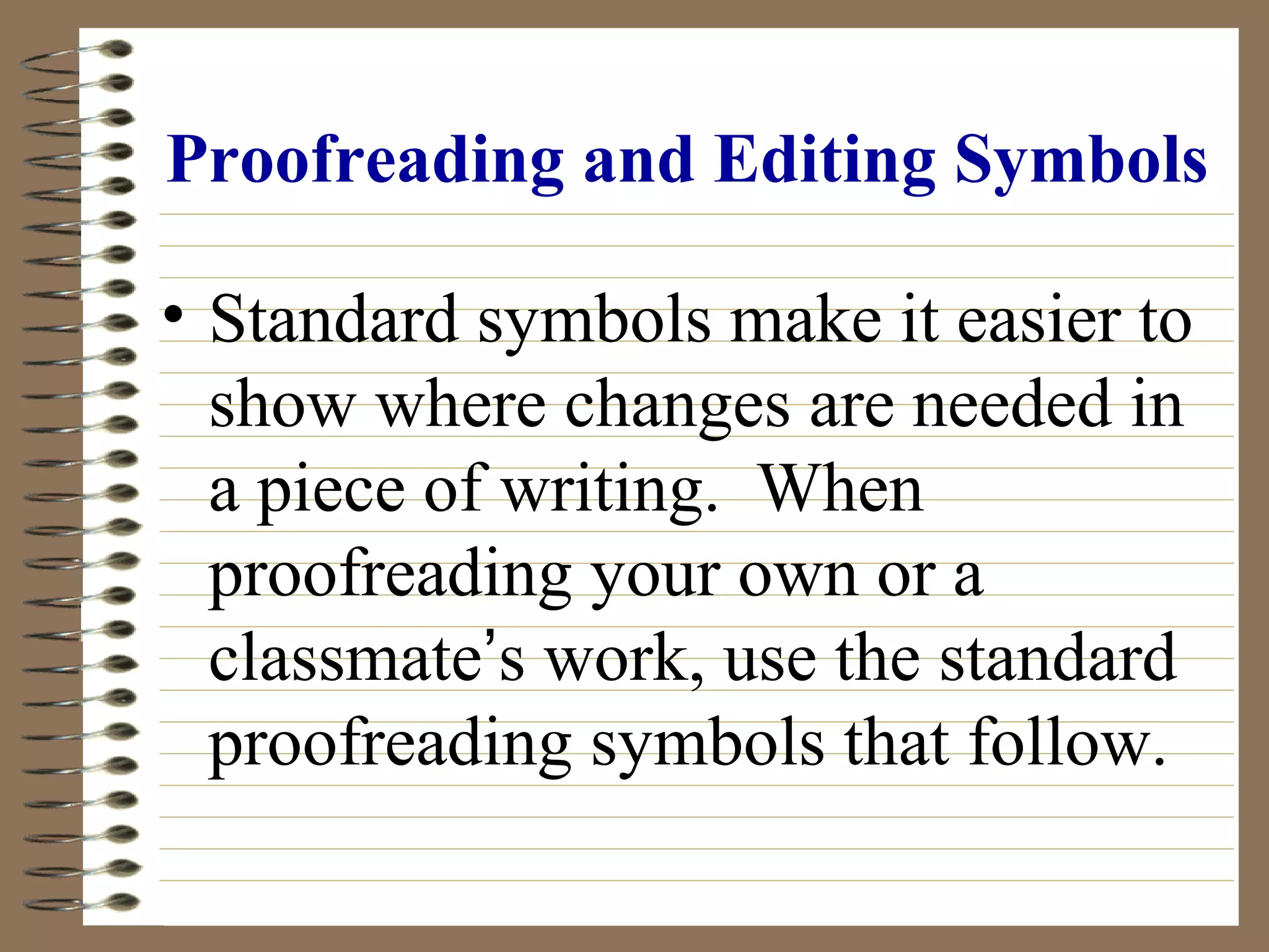 Proofreading and Editing Symbols | PPT