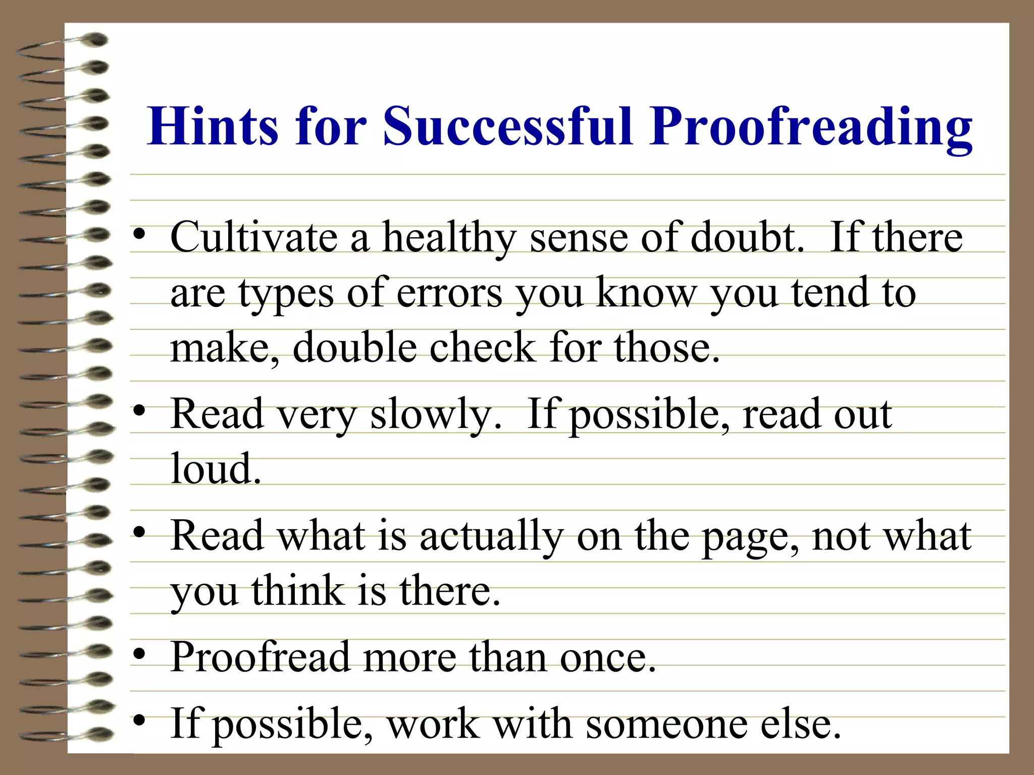 Proofreading and Editing Symbols | PPT