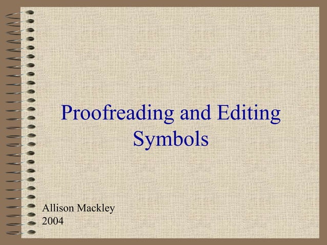 Proofreading and Editing Symbols | PPT
