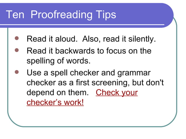 Proofreading & Editing - 10 Proofreading Tips | PPT