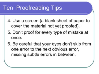 Proofreading & Editing - 10 Proofreading Tips | PPT