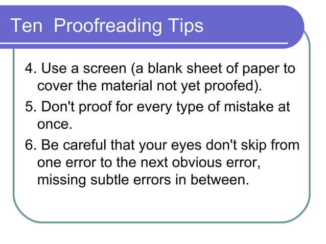 Proofreading & Editing - 10 Proofreading Tips | PPT