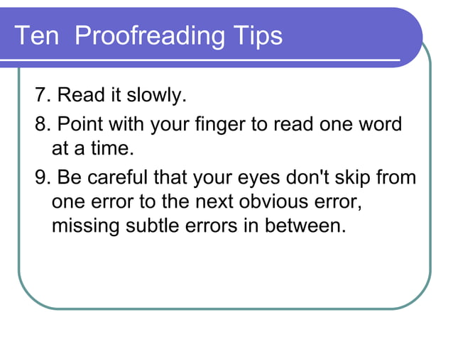 Proofreading & Editing - 10 Proofreading Tips | PPT