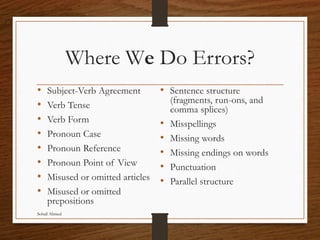 Proof reading, editing and revising by sohail ahmed | PDF