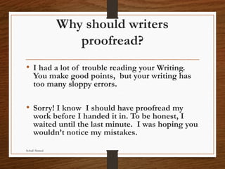 Proof reading, editing and revising by sohail ahmed | PDF