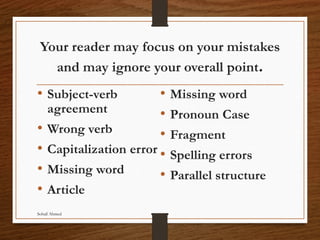 Proof reading, editing and revising by sohail ahmed | PDF