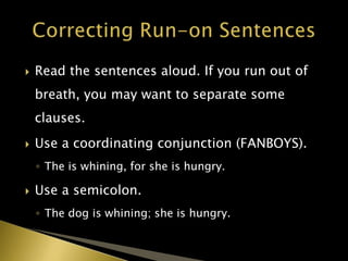Proofreading, Sentence structure, & Self Editing | PPTX