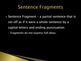Proofreading, Sentence structure, & Self Editing | PPT