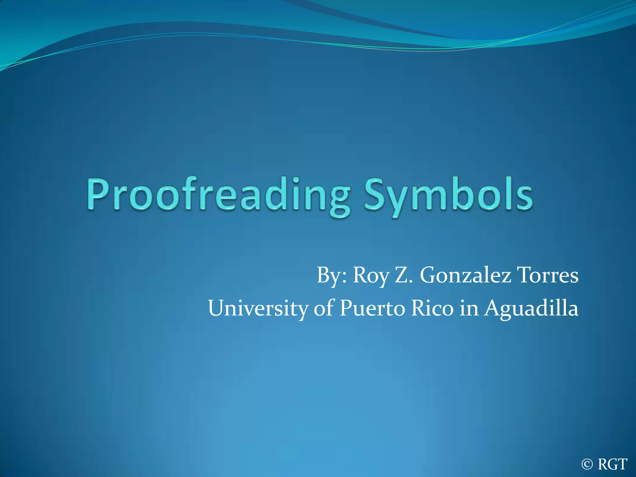 Proofreading Symbols | PPTX