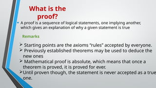 Direct Proof and Indirect proof: Meaning and examples | PPTX