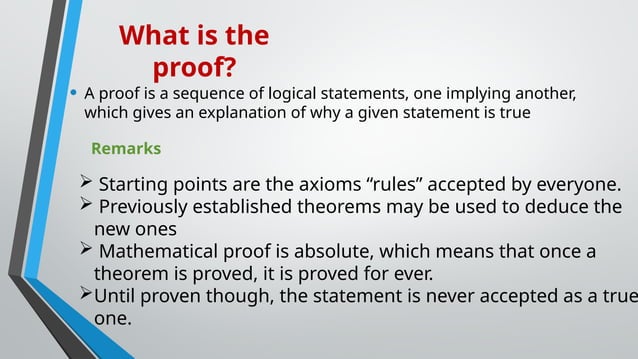 Direct Proof and Indirect proof: Meaning and examples | PPTX