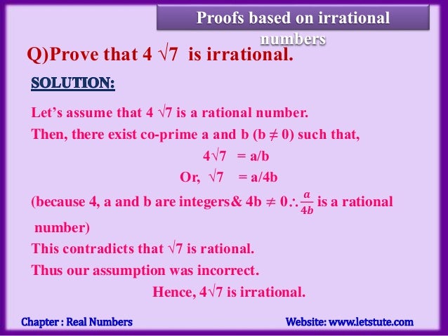 Real Numbers - Proofs based on irrational numbers class 10th maths.