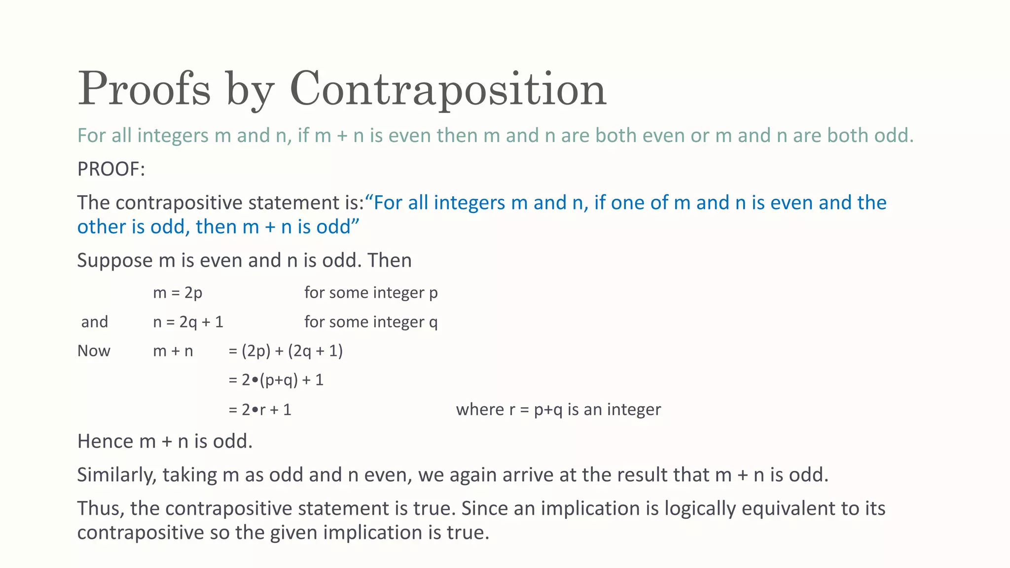 Proofs by contraposition | PPTX