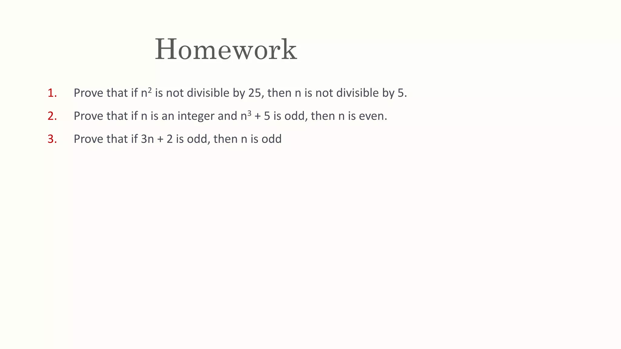 Proofs by contraposition | PPTX