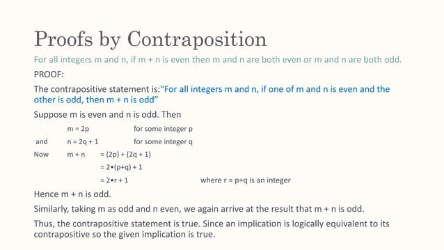 Proofs by contraposition | PPTX
