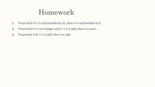 Proofs by contraposition | PPTX