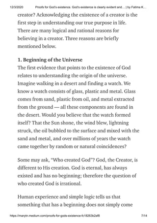 Proofs for God’s existence | PDF
