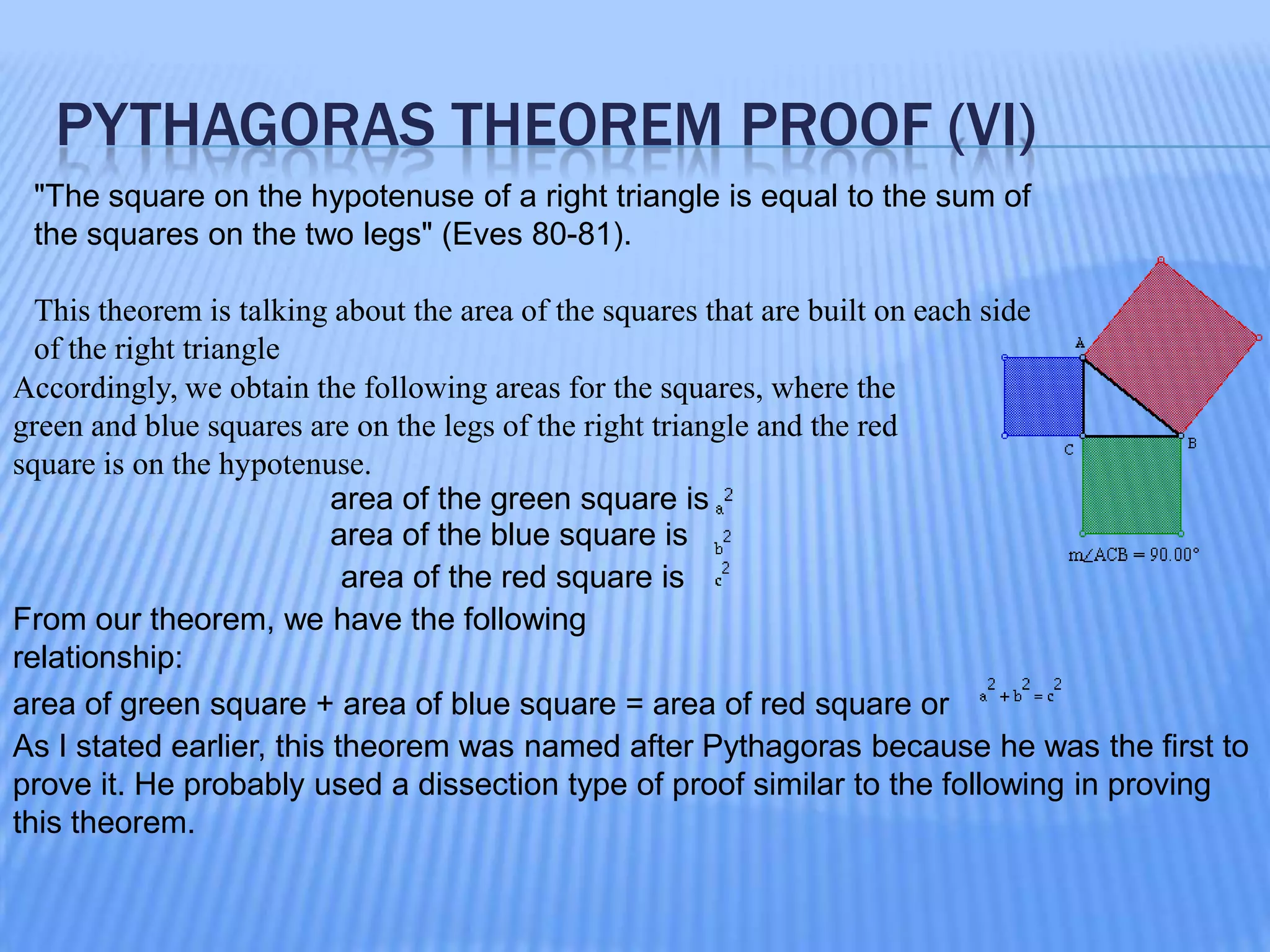 Pythagorean Theorem and its various Proofs | PPTX
