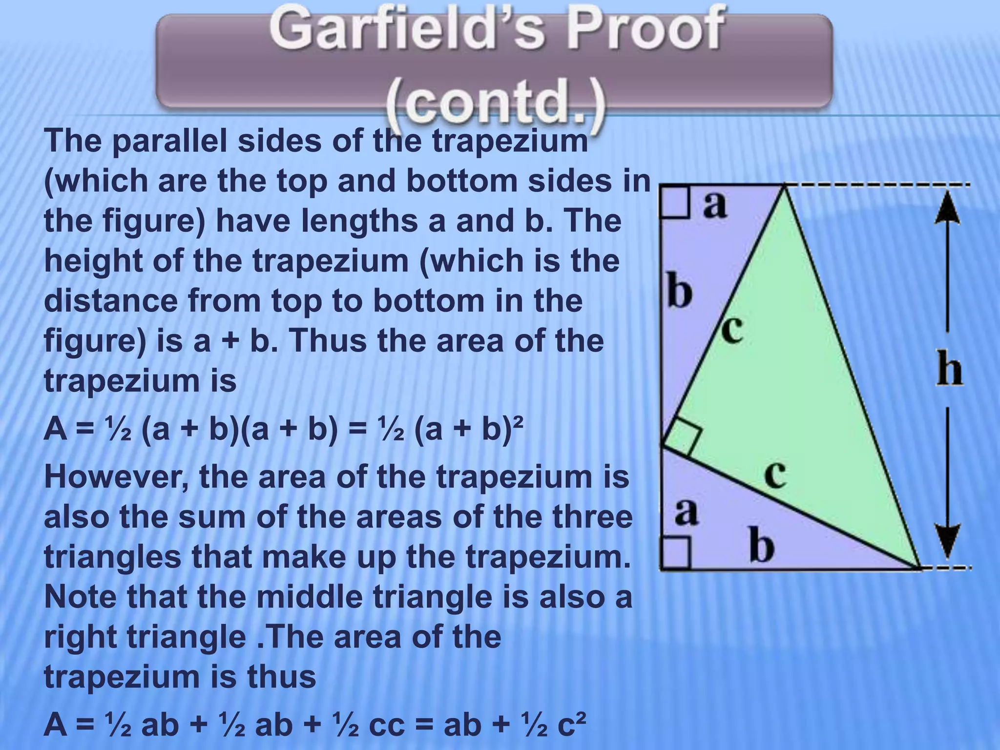 Pythagorean Theorem and its various Proofs | PPTX
