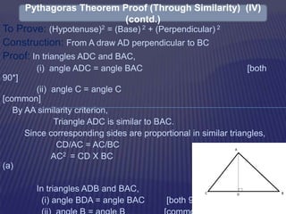 Pythagorean Theorem and its various Proofs | PPTX