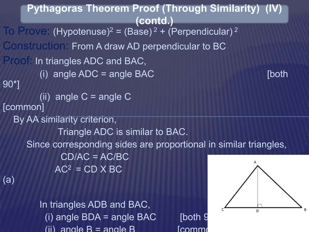 Pythagorean Theorem and its various Proofs | PPTX