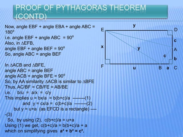 Pythagorean Theorem and its various Proofs | PPTX