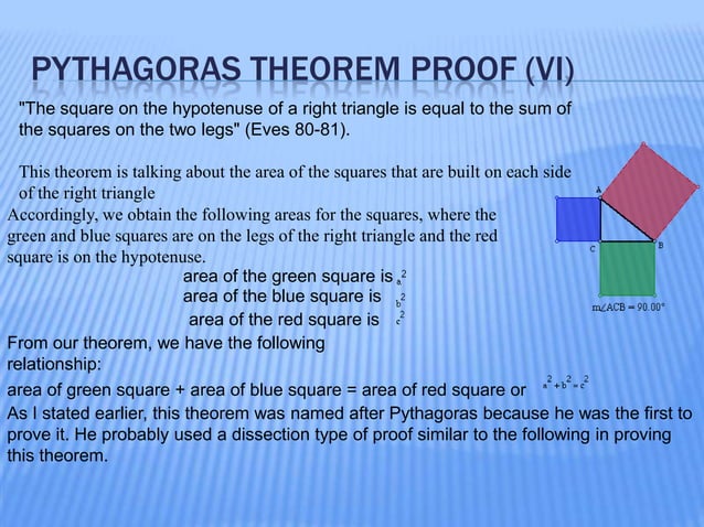 Pythagorean Theorem and its various Proofs