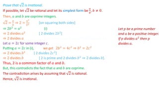 Proof's Related to irrational numbers - I | PDF