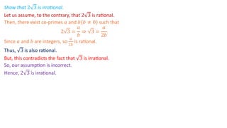 Proof's Related to irrational numbers - I | PDF