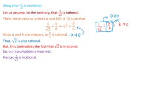 Proof's Related to irrational numbers - I | PDF