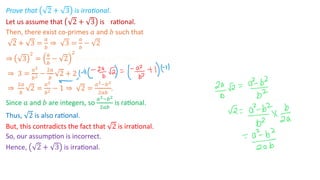 Proof's Related to irrational numbers - I | PDF