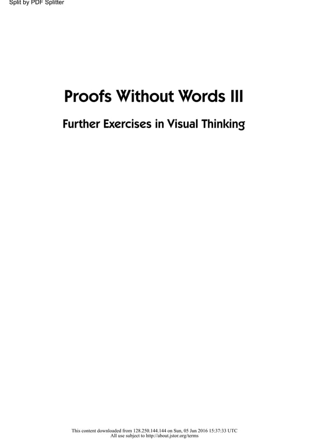Proofs Without Words By Roger B Nelsen Pdf