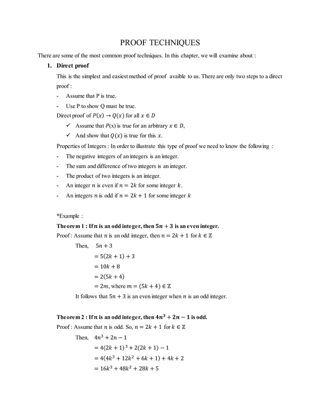PROOF TECHNIQUES | DOCX