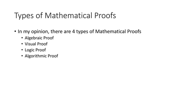Mathematical Proof types | PPTX | Physics | Science
