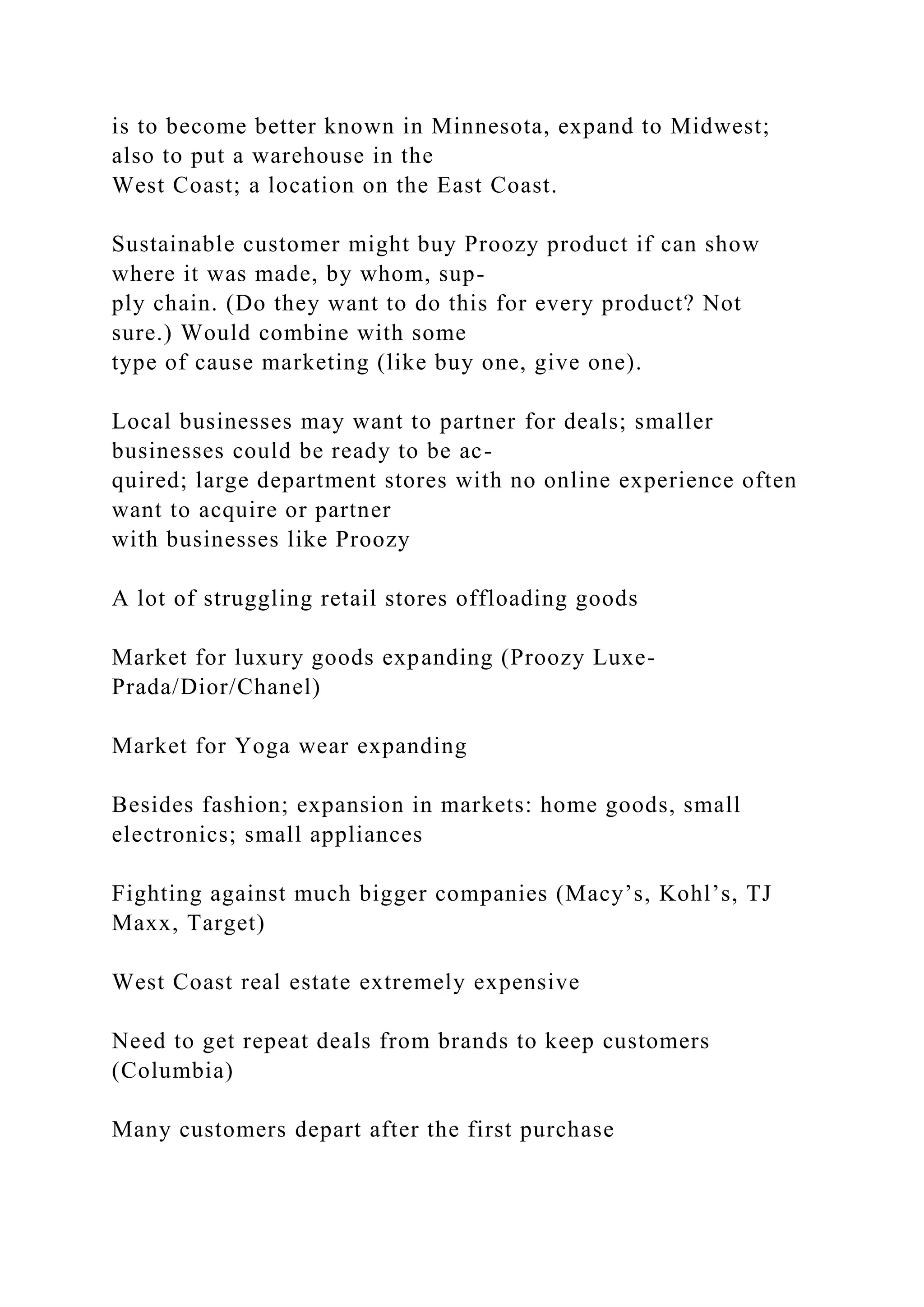 Proozy SWOT NotesStrengthsOpportunitiesWeaknessesT.docx