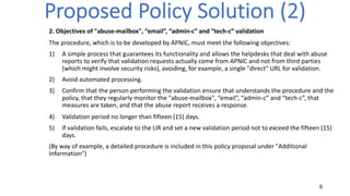 prop-125: Validation of "abuse-mailbox" and other IRT emails | PPT