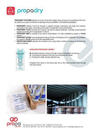 Desiccants for container Propadry | PDF